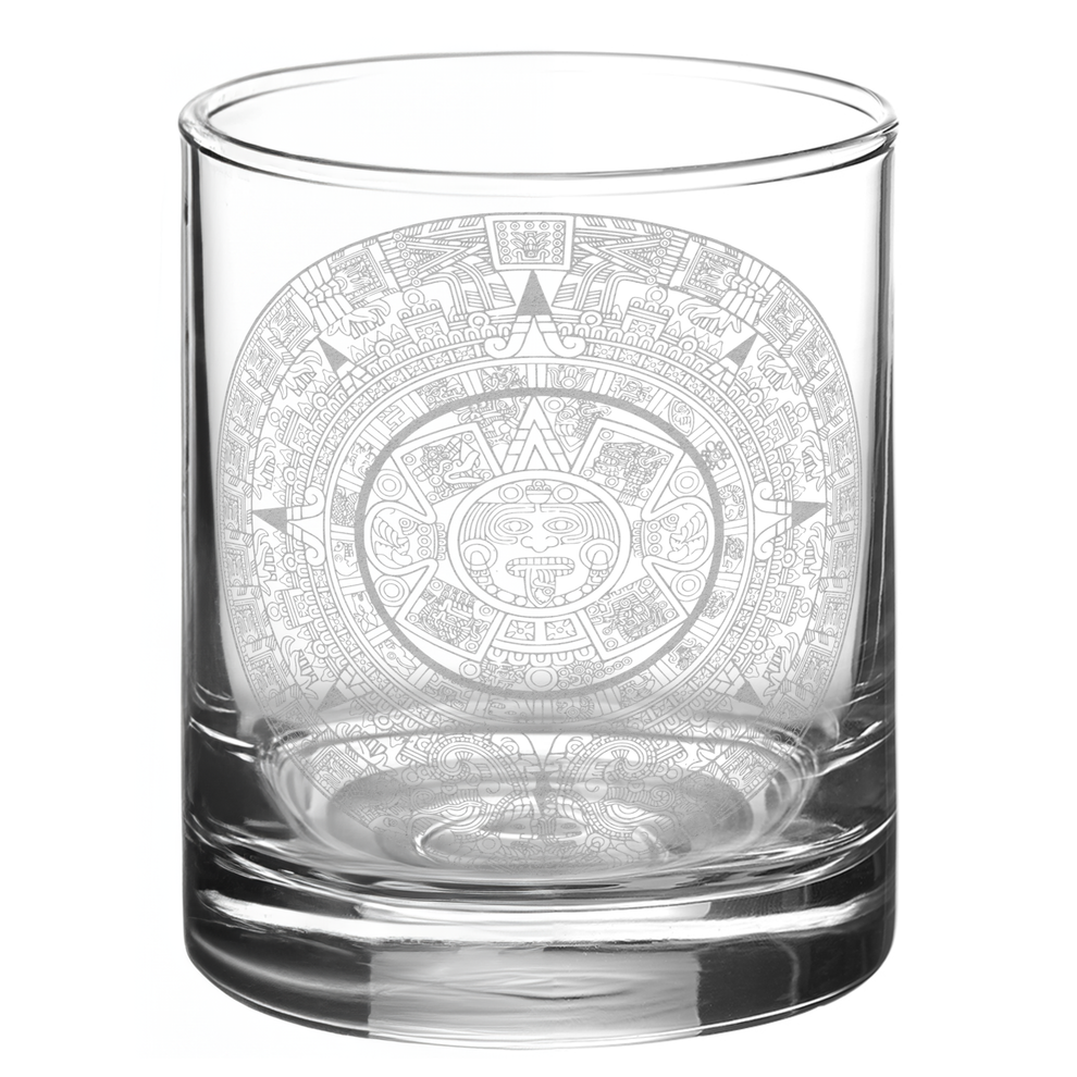 AZTEC CALENDAR Whiskey Glass